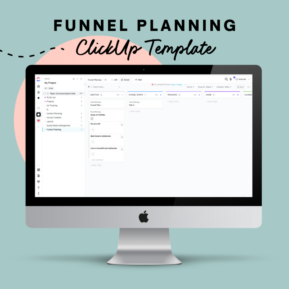 Funnel Planning ClickUp Templates | Jessica Stansberry